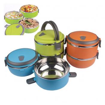 1 Double Layer Stainless Steel Plastic Lunch Box in Pakistan | Hitshop.pk