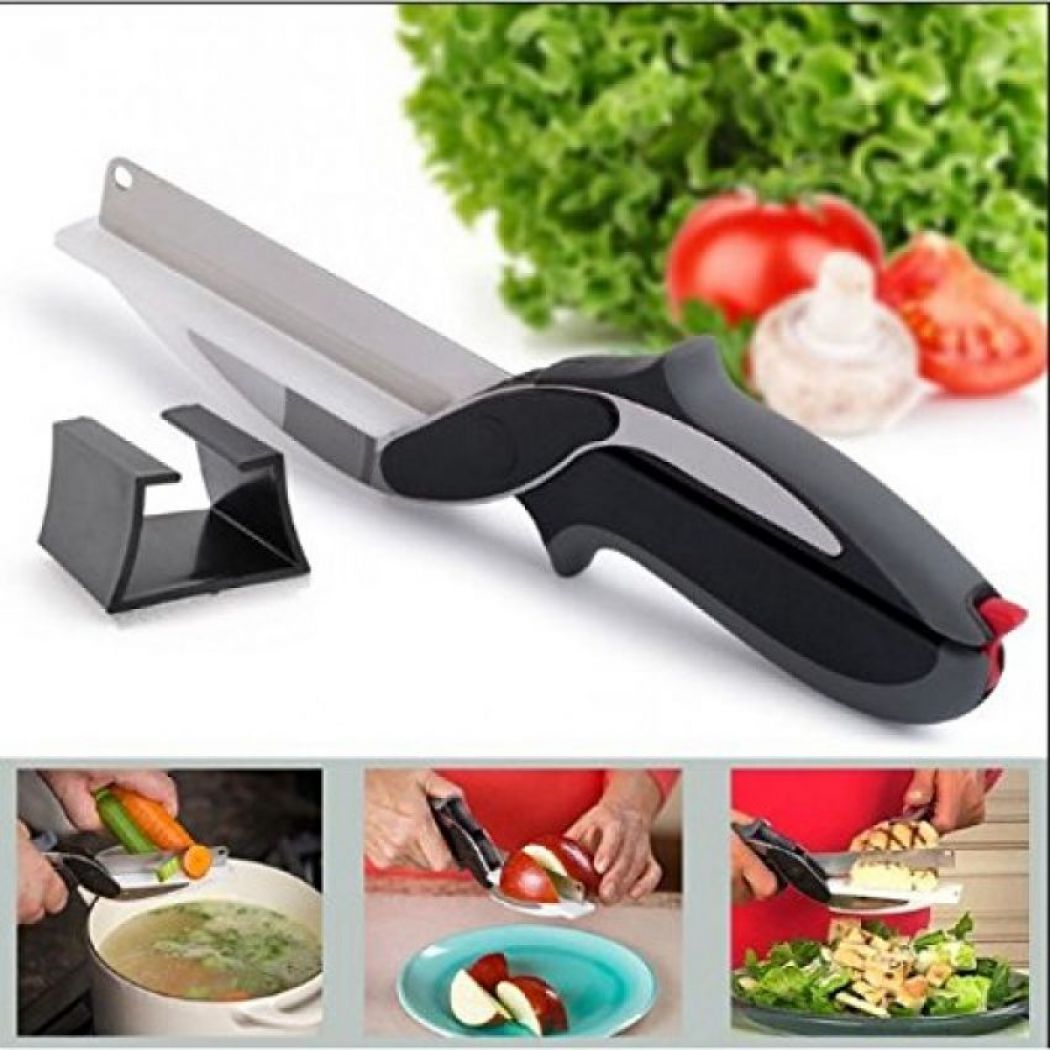 1 Clever Cutter 2-in-1 Knife And Cutting Board, Kitchen Food Chopper ...