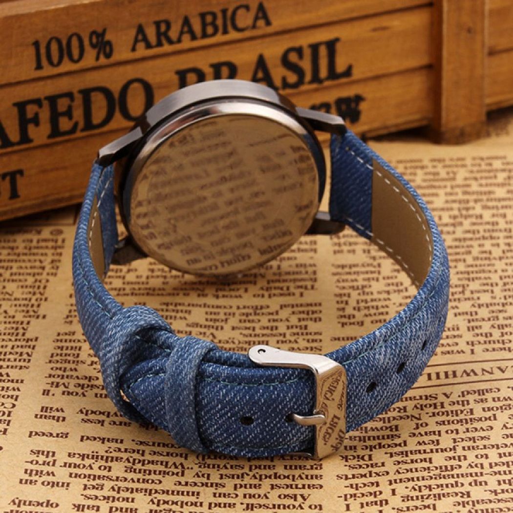 Denim Wrist Watch with Newspaper Designed Dial for Men And Women in ...