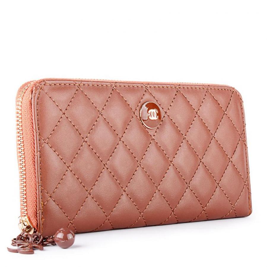 1 Chanel Key Chain Zip Around Quilted Wallet Brown in Pakistan | Hitshop.pk
